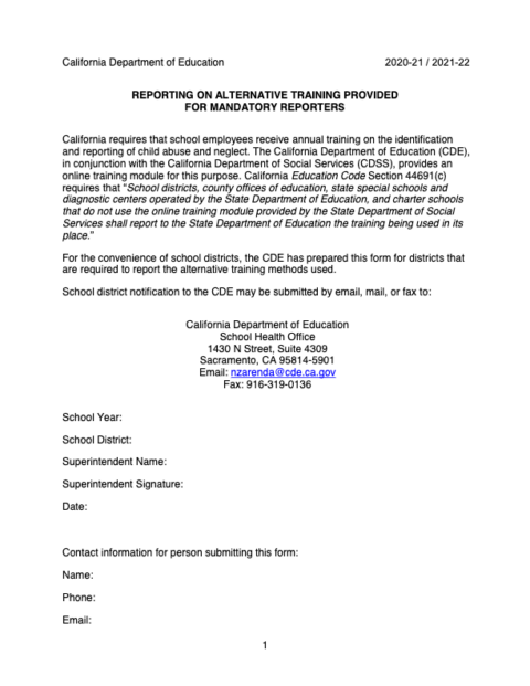 Alternative Mandated Reporter Form | Tuolumne JPA